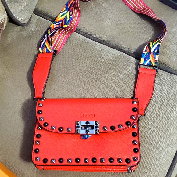 Bags | Mersi Red Vegan Crossbody Bag | Poshmark
